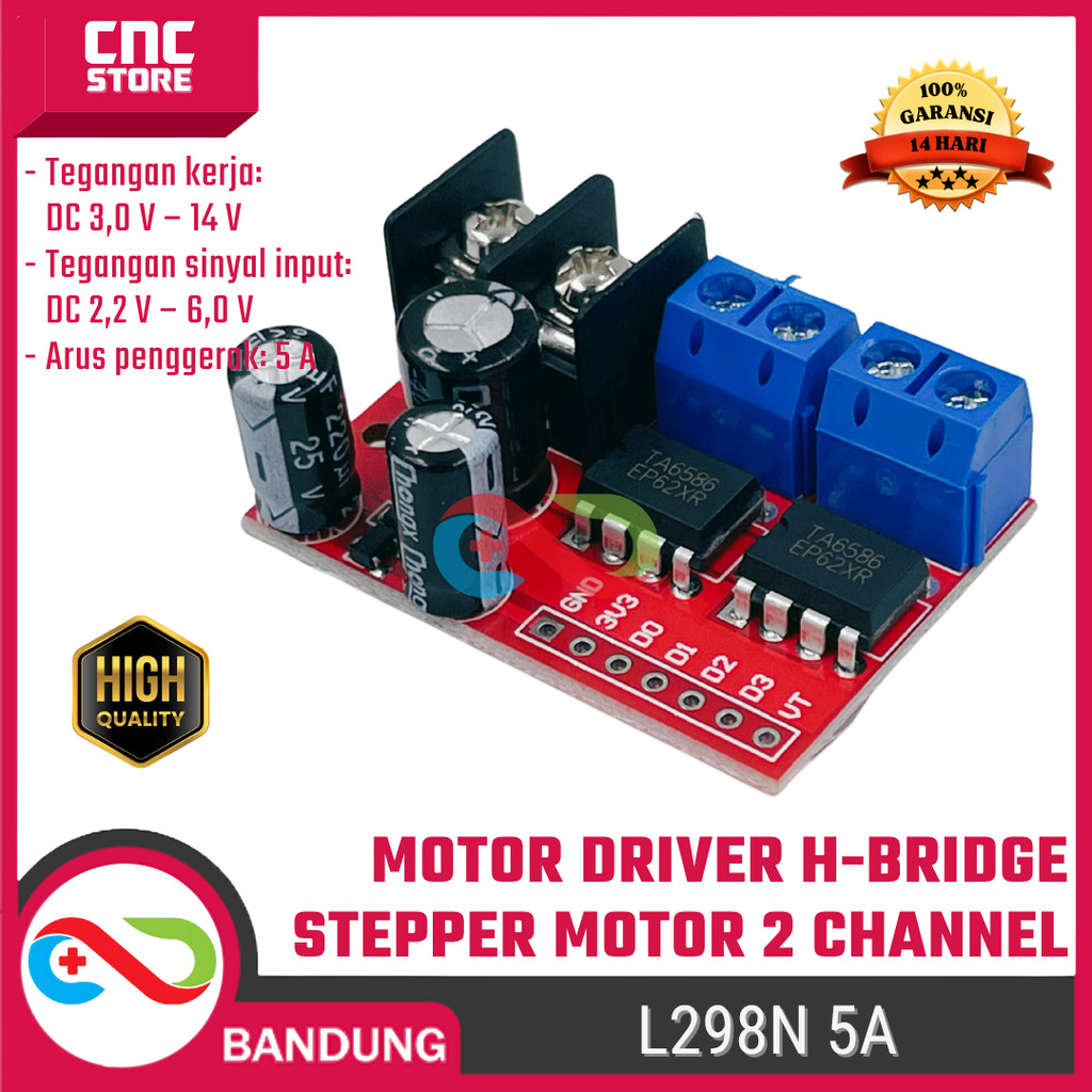 Jual Motor Driver L298N 2 Channel Board H-Bridge 5A – Driver Motor DC ...