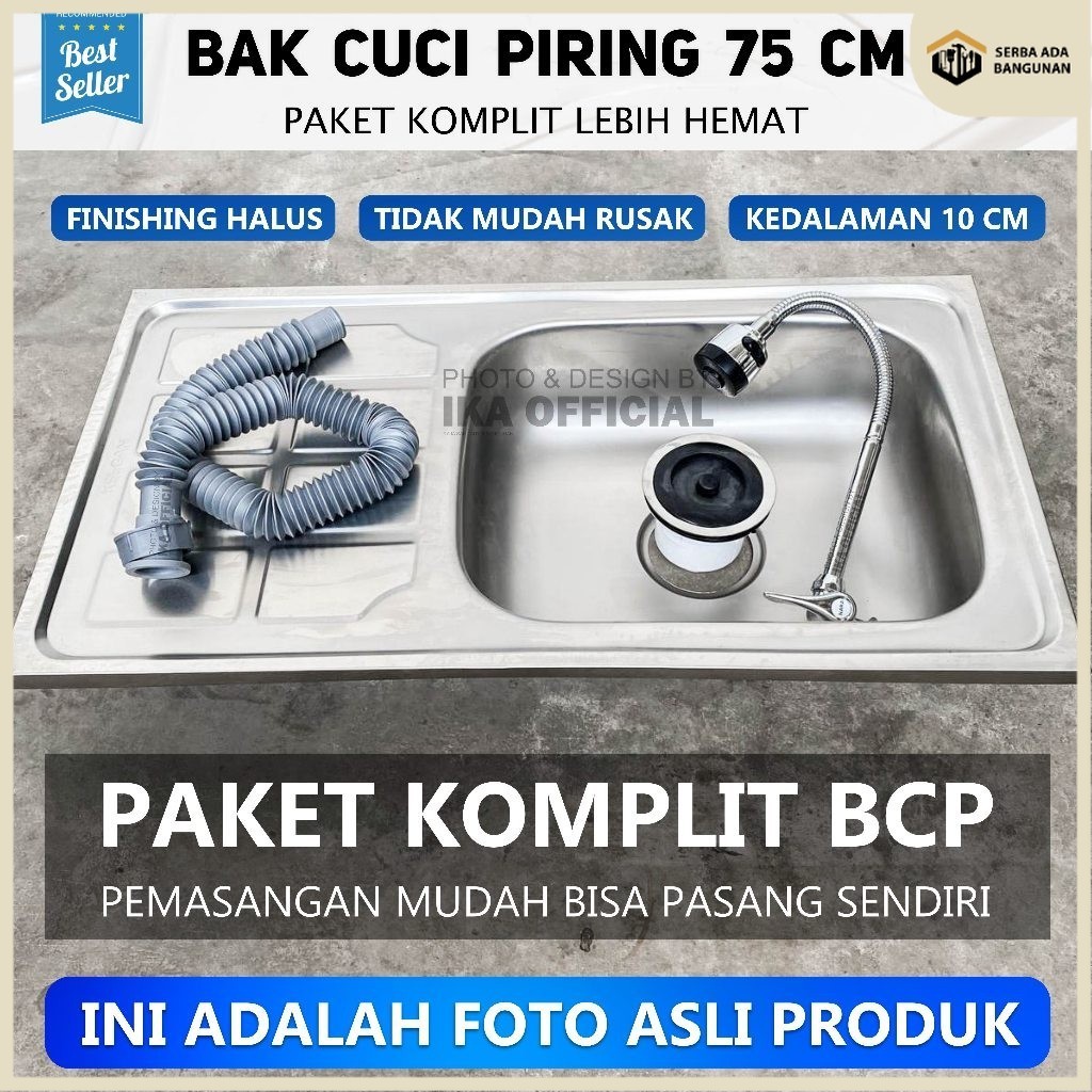 Jual SAB STAINLESS Paket Lengkap Kitchen Sink Paket Kran kitchen sink ...
