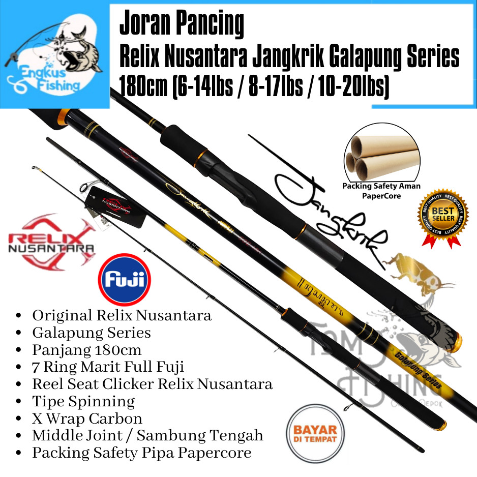 Jual Joran Pancing Relix Nusantara JANGKRIK 180cm Galapung Series (14lb / 20lb) Fuji Carbon ...