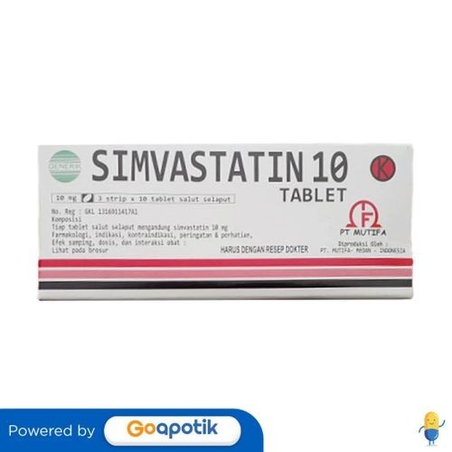 Jual Simvastatin Mutifa 10 Mg Box 30 Tablet | Shopee Indonesia