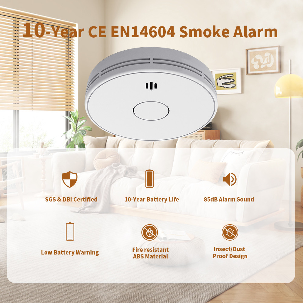 Jual V-Come 10-Year Battery Smoke Alarms for Home, Smoke Alarm Fire ...