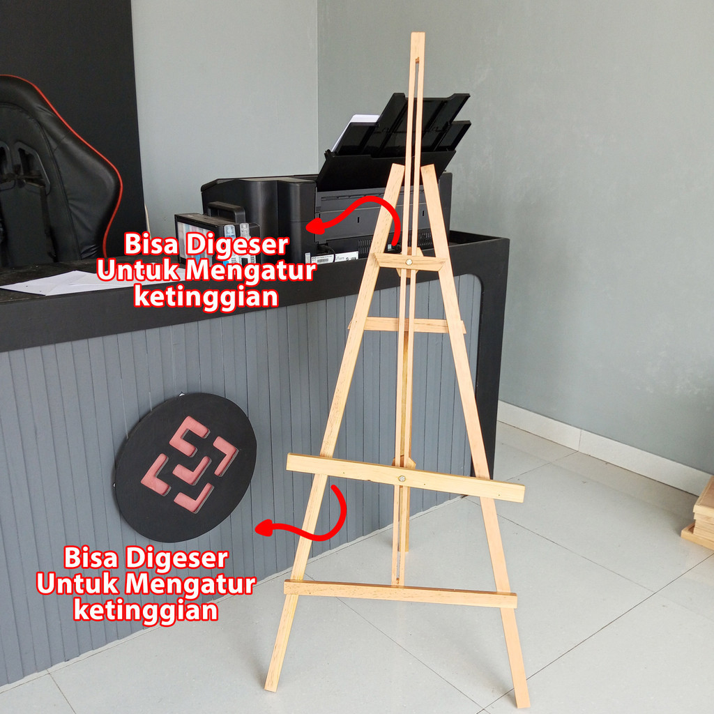 Jual Poster Bingkai Kayu A4 Wooden Easel Stand Tripod Kayu Besar Stand ...