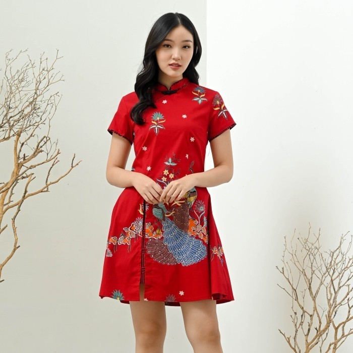 Jual Dress Batik Wanita Model Cheongsam / Baju Couple Keluarga Imlek ...
