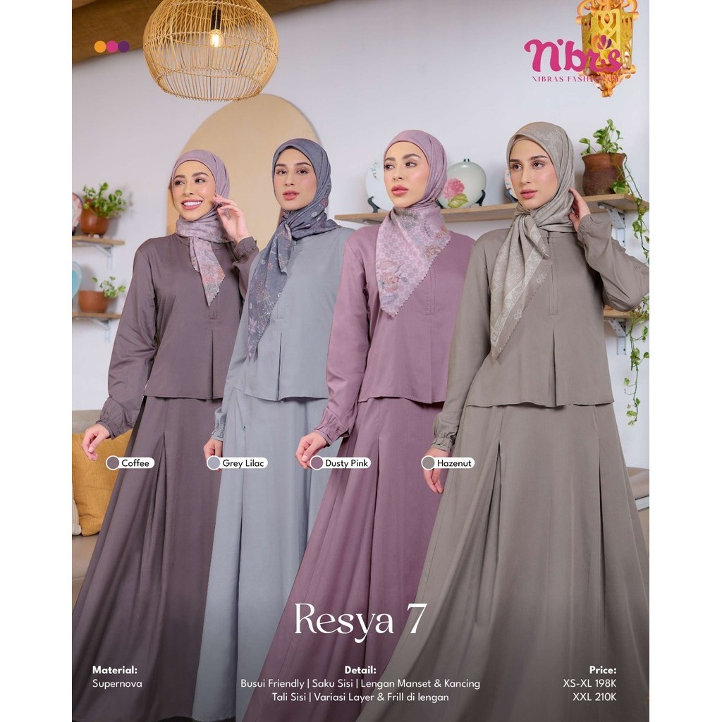 Jual Nibras Indonesia - Resya 7 Gamis Dress Pakaian Perempuan Bahan ...