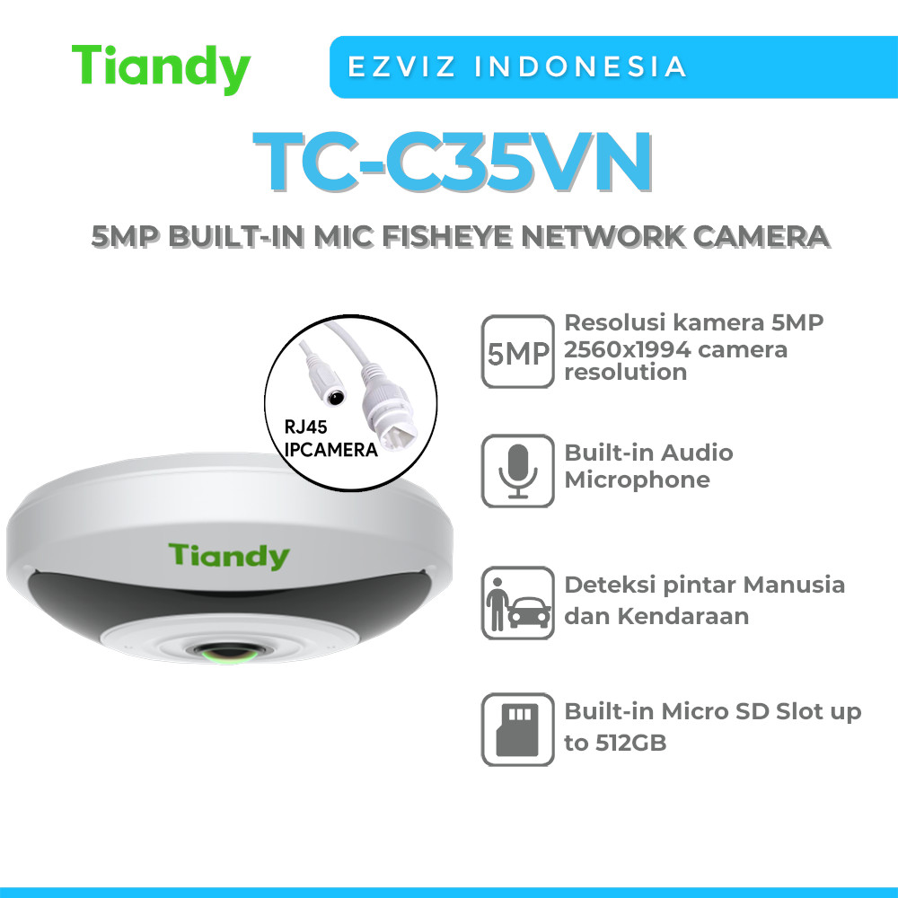Jual TIANDY TC-C35VN 5MP BUILT-IN MIC FISHEYE NETWORK CAMERA | Shopee ...