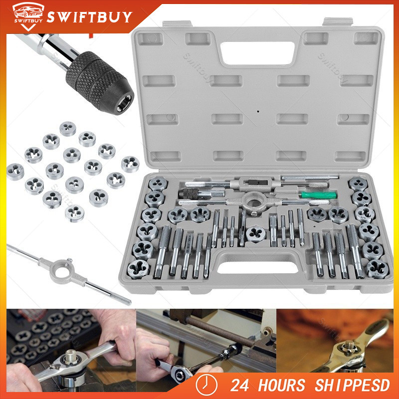 Jual Hand Tap Set Adjustable Hand tab Handtab Dies Set 40 Pcs Alat Snai ...