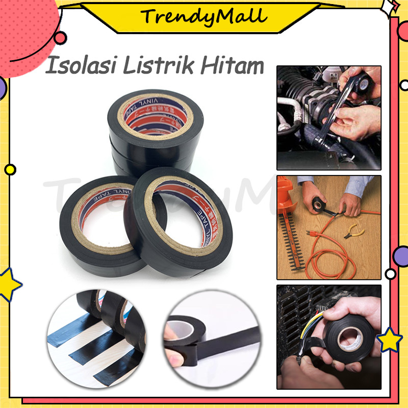 Jual Isolasi Listrik Hitam 5meter Lebar 1.6cm/Isolasi Jumbo Listrik ...