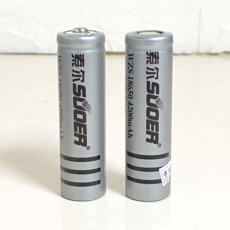 Jual Battery Charge 18650 Suoer 3,7V 4200mAh Rata Pin Rechargeable ...