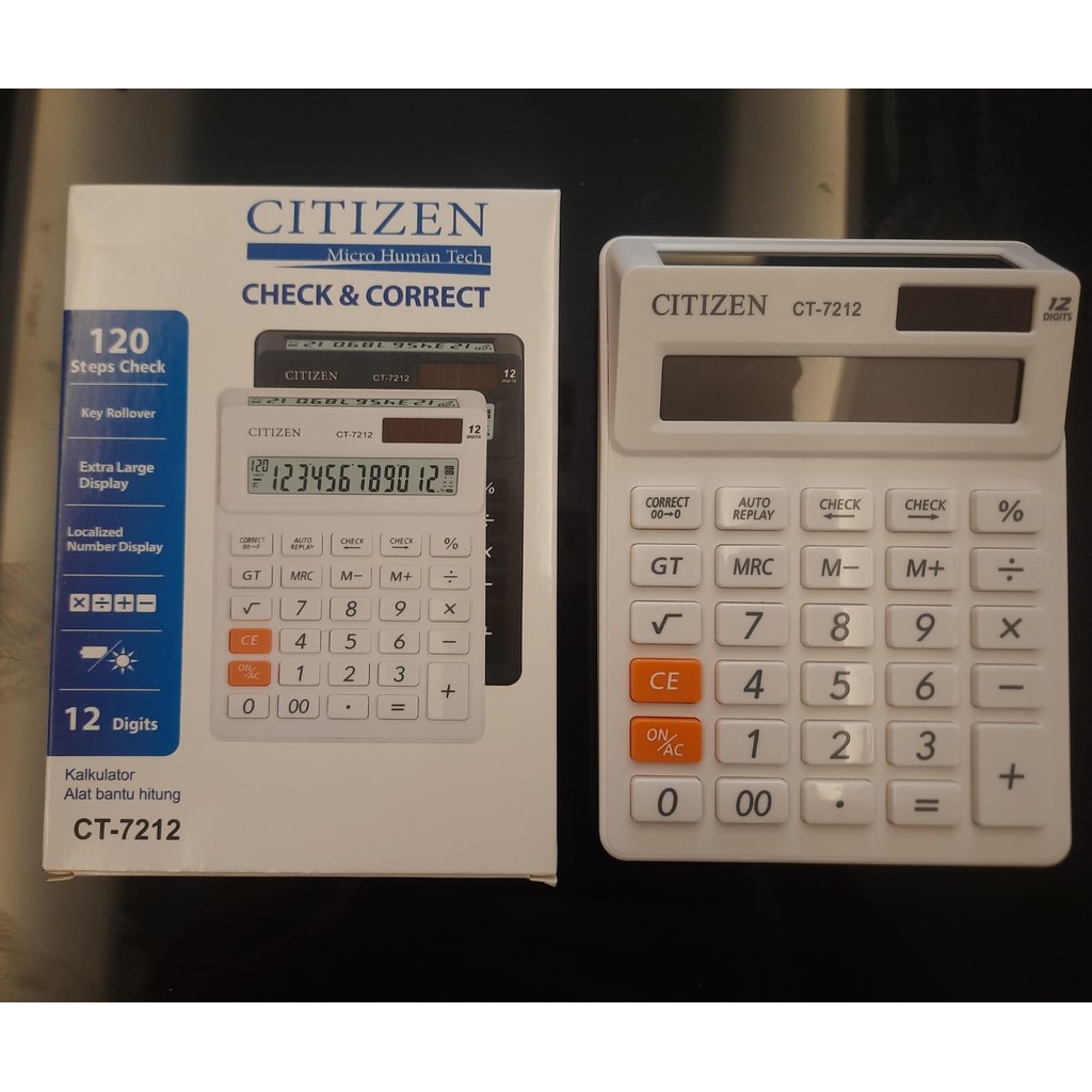 Jual Calculator . CT7212 -2 Display CHECK CORRECT12Digit Kalkulator CT ...