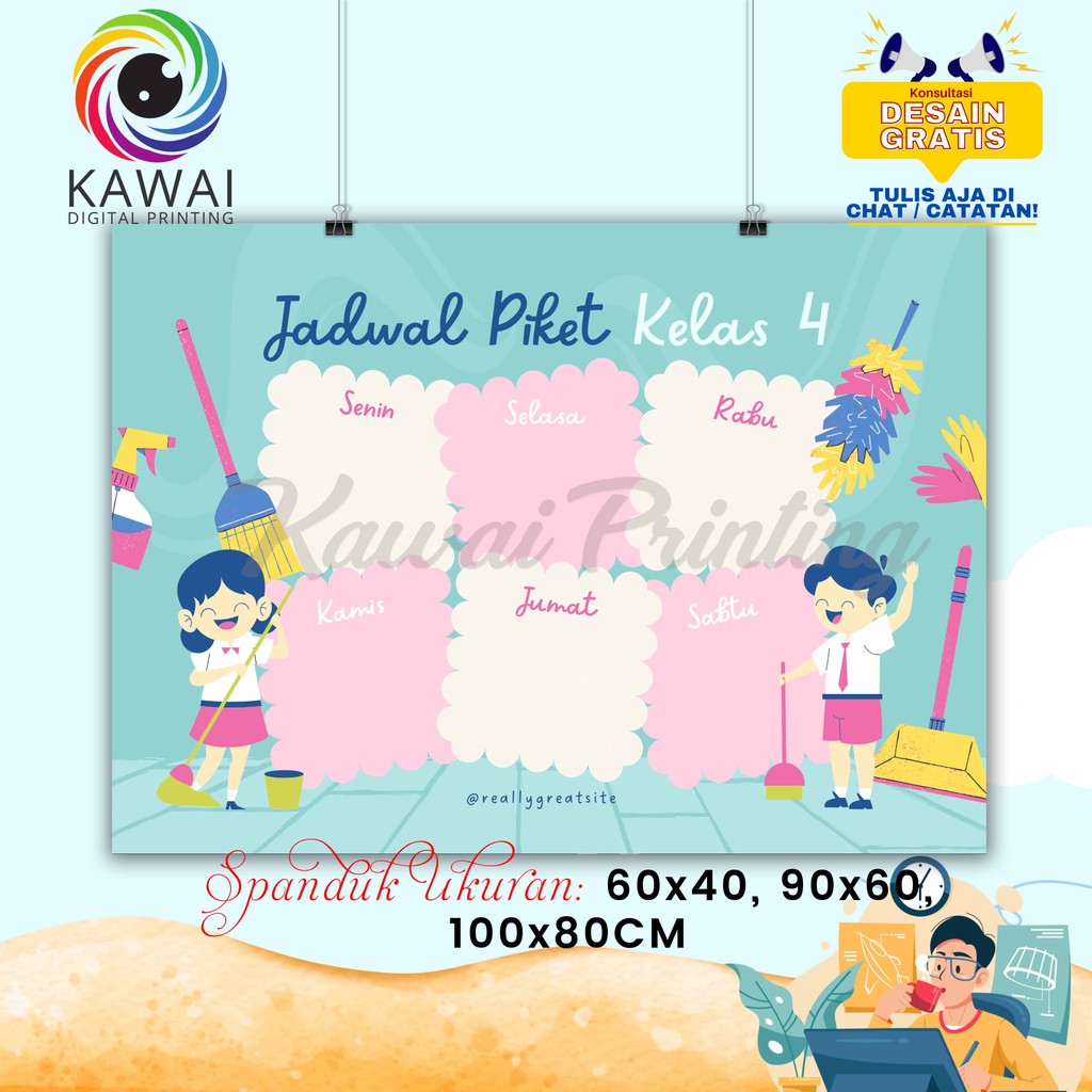 Jual SPANDUK / BANNER Jadwal Piket Lucu Menarik Free Desain | Shopee ...