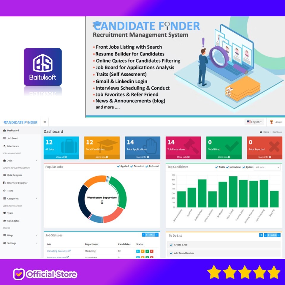 Jual SOURCE CODE APLIKASI CANDIDATE FINDER - RECRUITMENT MANAGEMENT SYSTEM | Shopee Indonesia