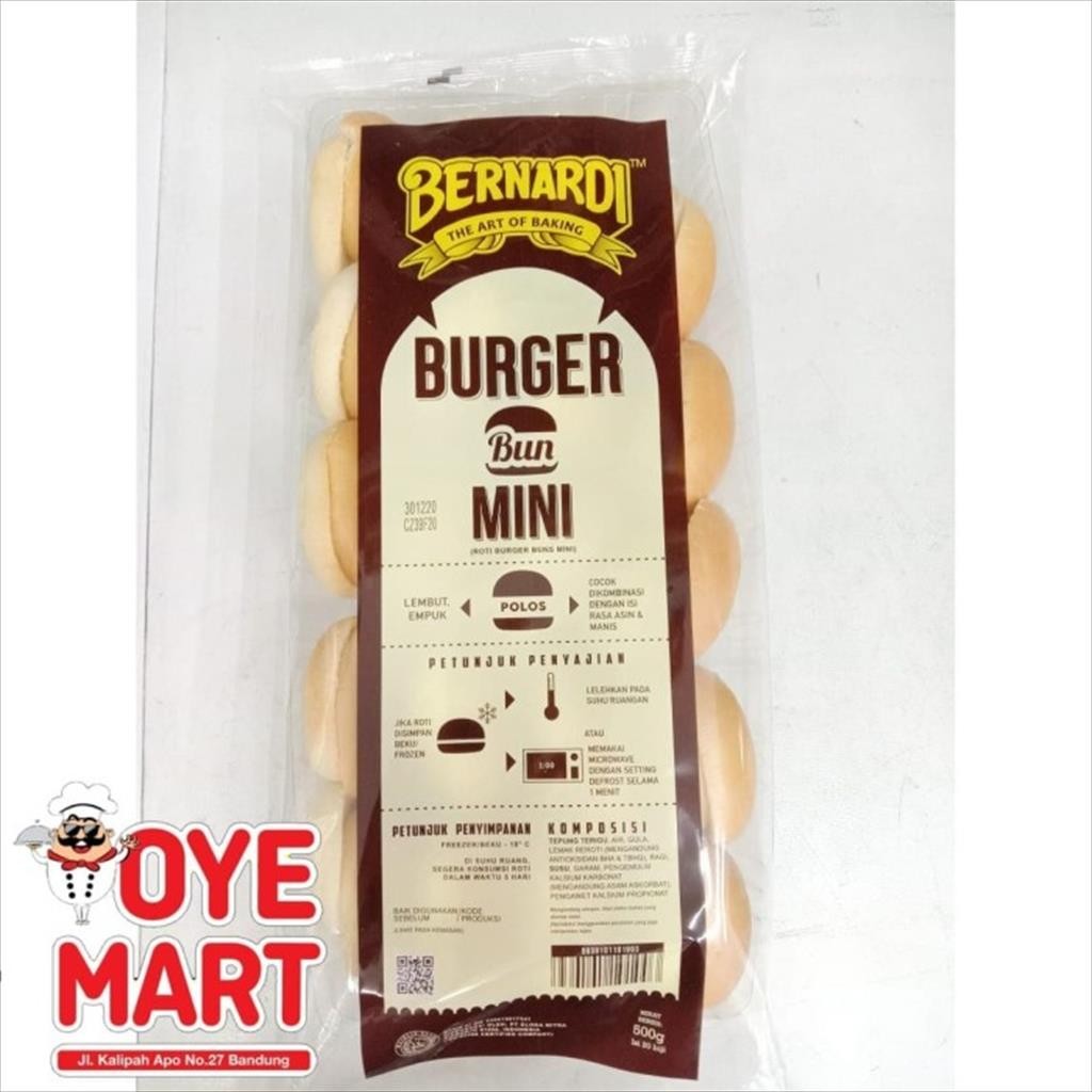 Jual BERNARDI BURGER BUNS MINI ISI 20 ROTI BURGER MINI 620GR | Shopee ...