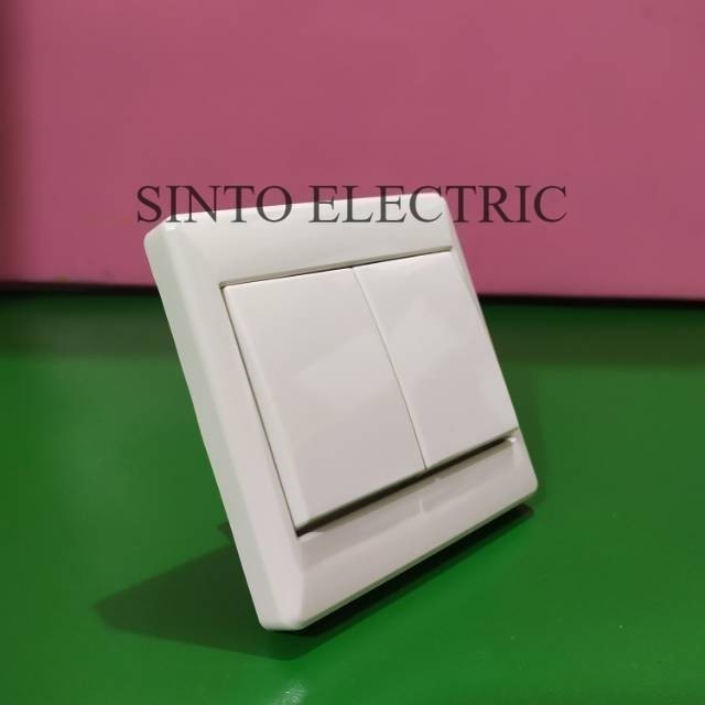 Jual BOSS Saklar 2 Gang 1 Way Saklar B2031 Saklar Seri 1 Arah B2000 ...