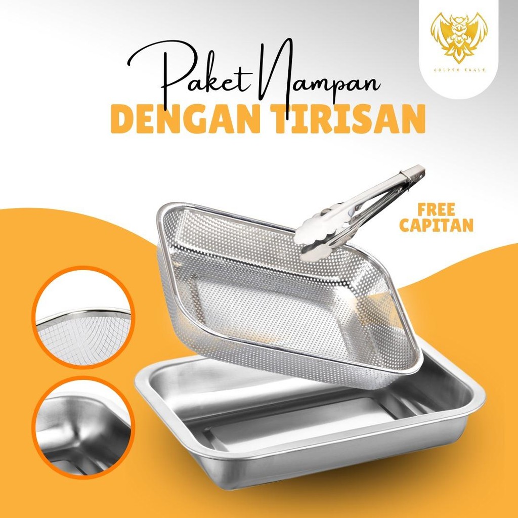 Jual SMJ - 1 Pcs Nampan Premium Stailess + 1 Pcs Nampan Jaring Tirisan ...