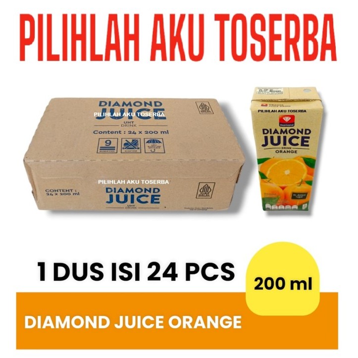 Jual DIAMOND JUICE ORANGE Jus Jeruk 200 ml - ( HARGA 1 DUS ) | Shopee ...