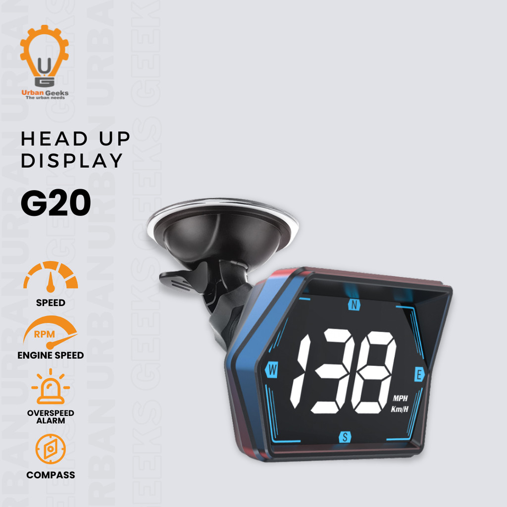Jual HUD G20 GPS Head Up Display Non OBD Speedometer LED Display Overspeed Alarm For All Car ...