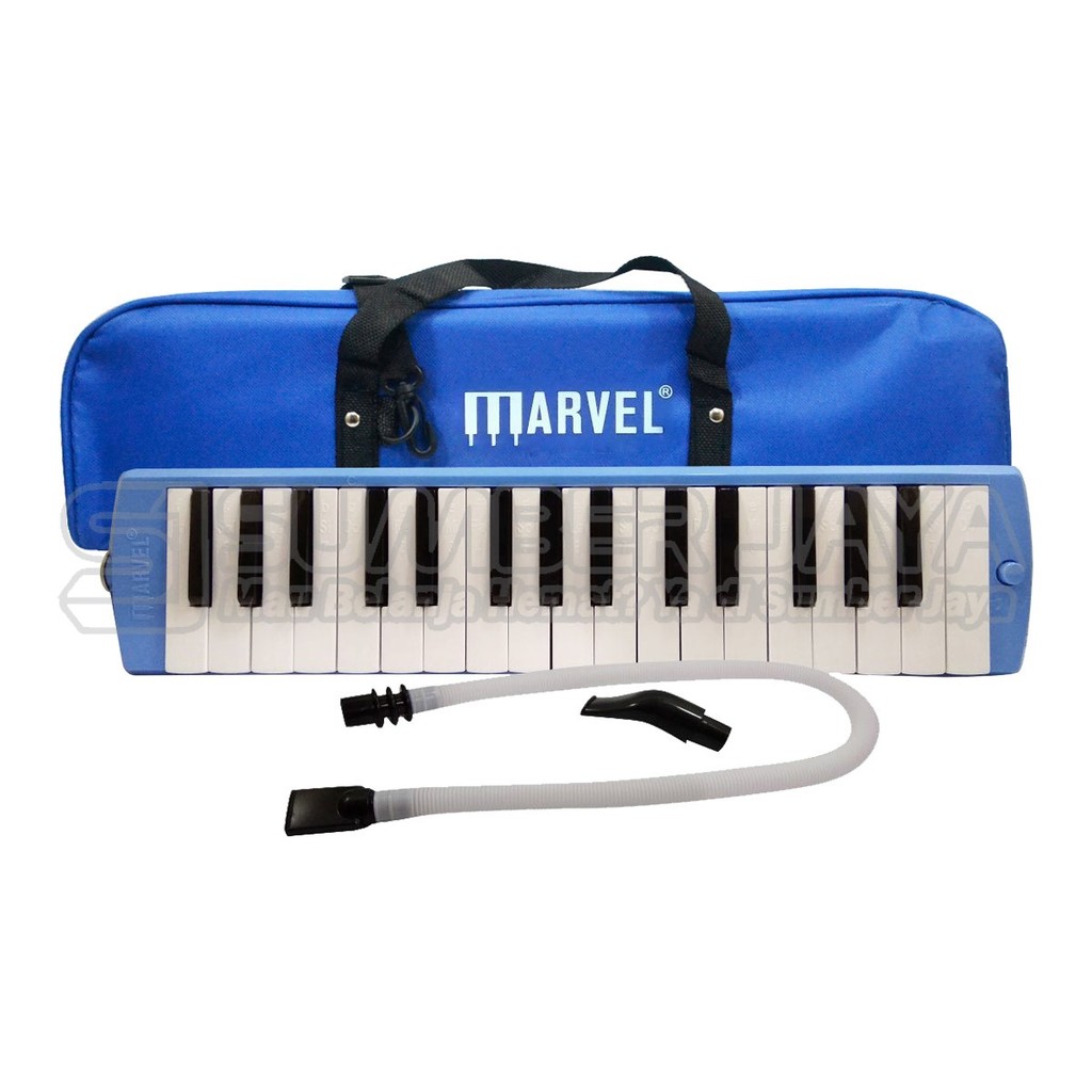 Jual Pianika Pianica Tas Kain Marvel Biru Alat Musik Tiup Drumband Anak ...