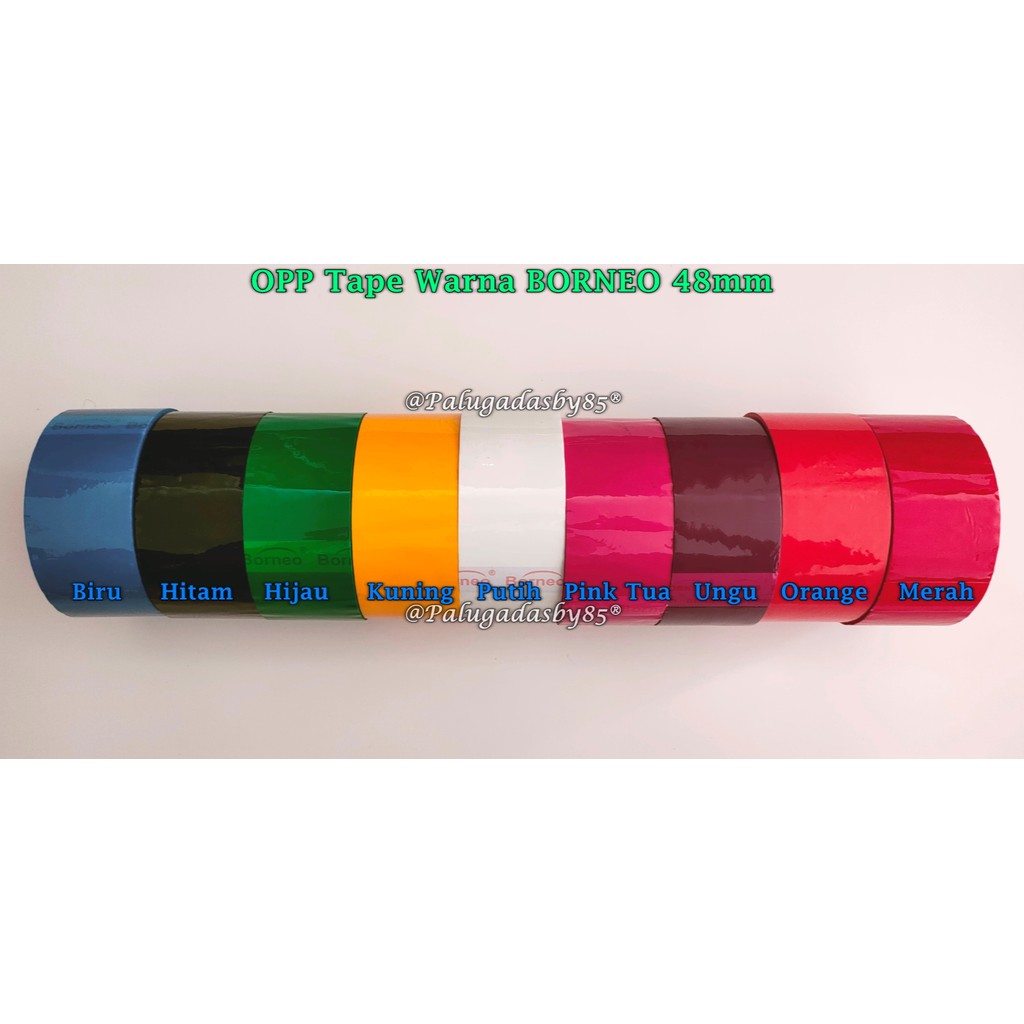 Jual (1 Biji) OPP Tape Warna BORNEO 2 Inch / Lakban Warna Borneo 48 mm ...