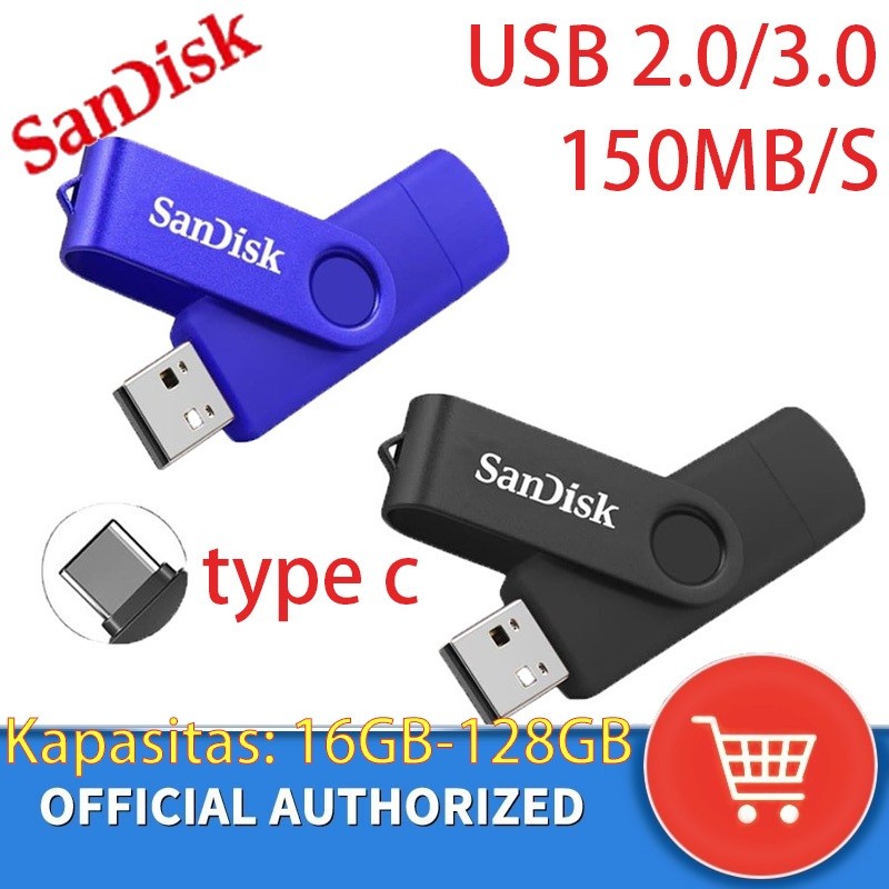 Jual FLASHDISK DUAL OTG TYPE C 32GB/64GGB/12GB FLASH DRIVE ULTRA DUAL ...