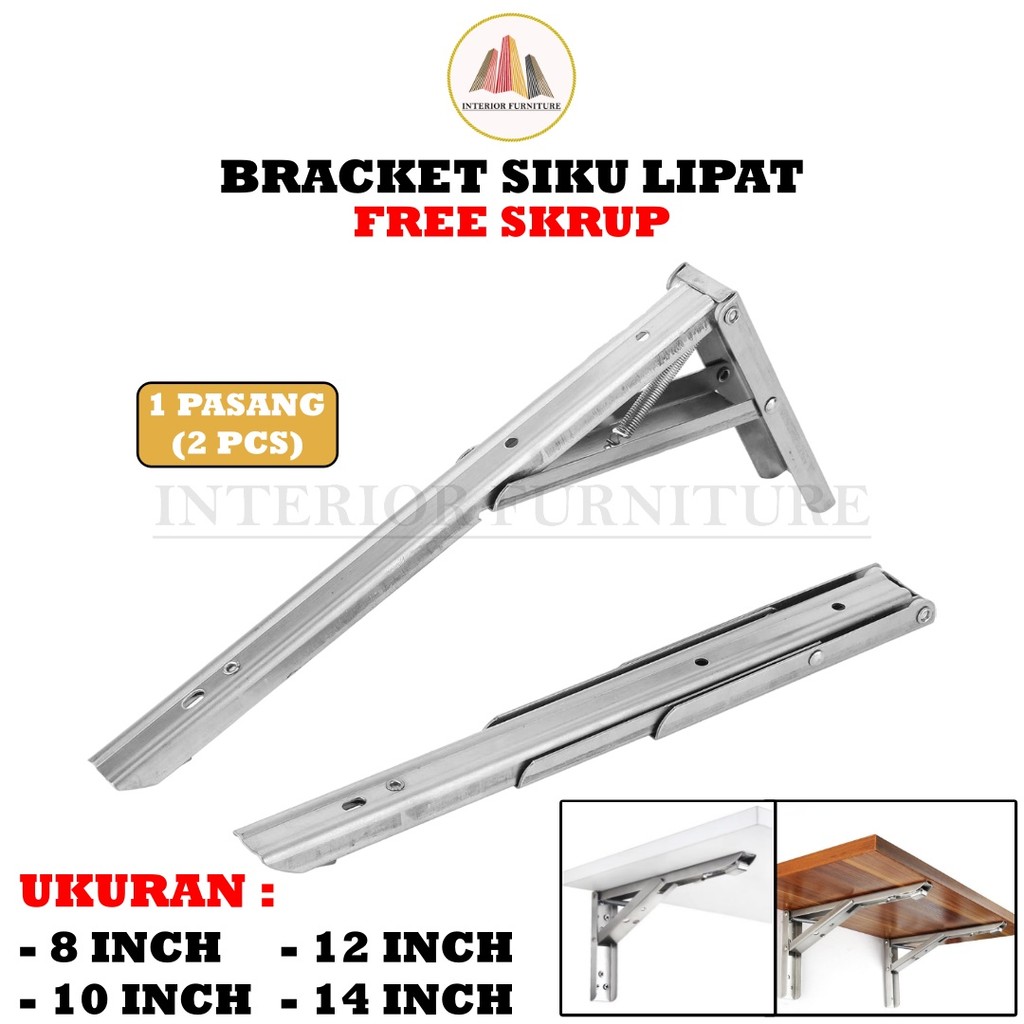Jual Engsel Siku Rak Meja Lipat Folding Bracket Stainless Dinding 8 ...