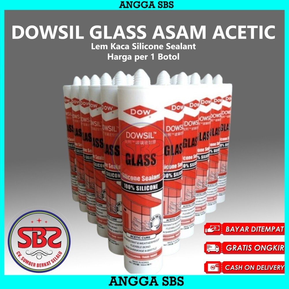 Jual DOWSIL GLASS - Lem Kaca Silicone Sealant DOWSIL GLASS / DOWSIL ASAM ACETIC 300ml | Shopee ...