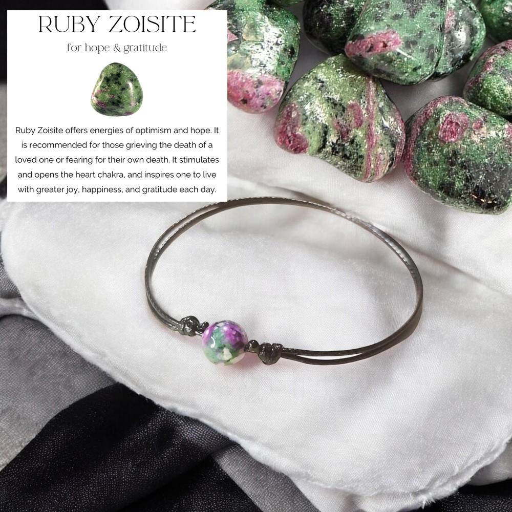Jual Gelang Tali Minimalis Batu Ruby Zoisite for "hope & gratitude ...