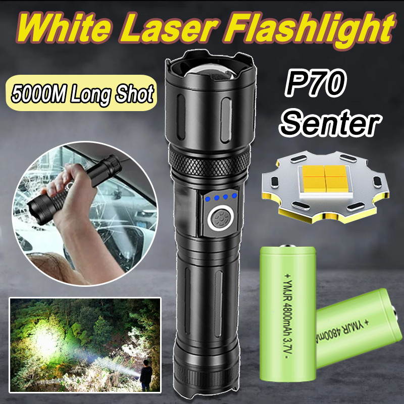 Jual YMJR 5KM Senter LED Super Terang Jarak Jauh Anti Air Senter LED 90000 Lumens Original USB C ...