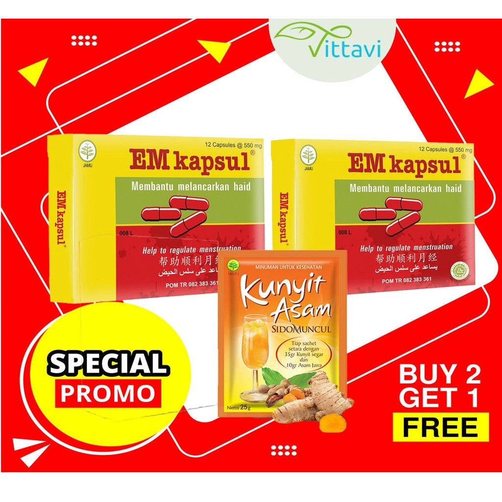 Jual EM Kapsul- Herbal Jamu Meredakan Nyeri & Memperlancar Haid ...