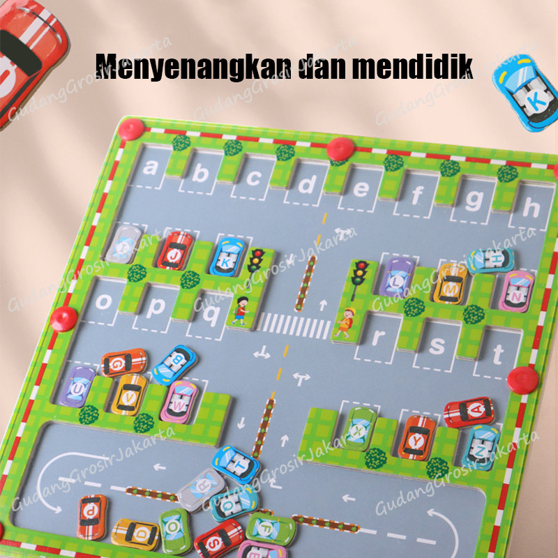 Jual LY7AS Mainan Simulasi Parkir Mobil Magnet Puzzle Belajar Mengenal ...