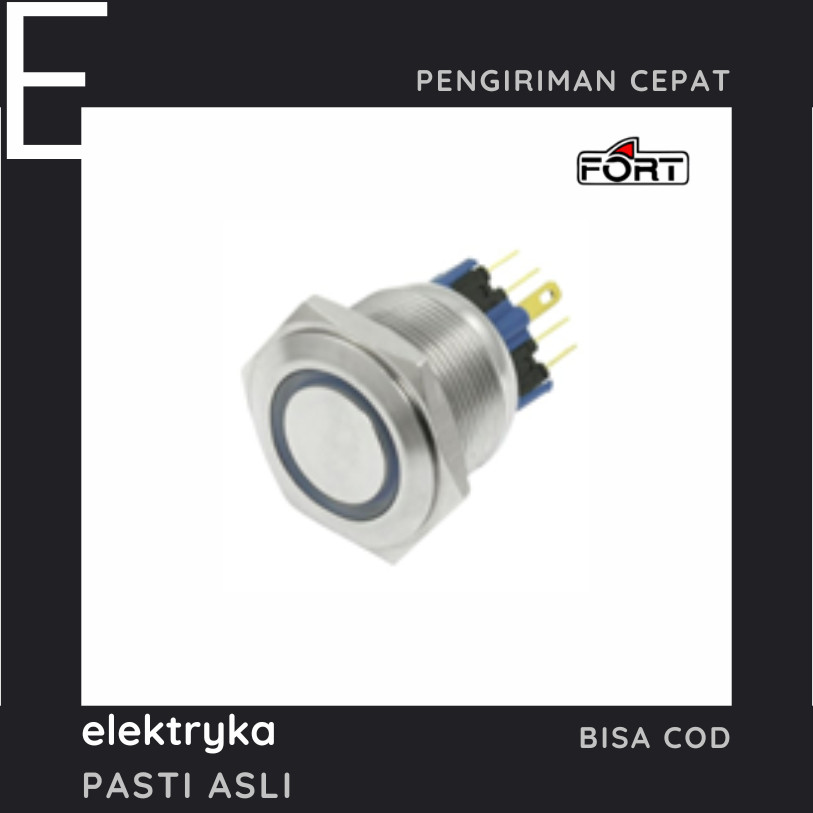 Jual FORT Push Button Metal with LED Lamp 22mm/16mm IP65 | Shopee Indonesia