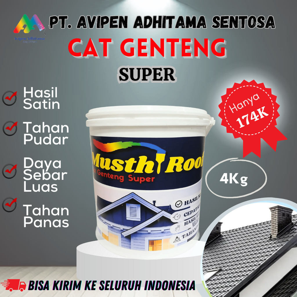 Jual Cat Genteng/Cat Atap Super MusthiRoof 4 Kg Utk Seng Spandek Metal ...