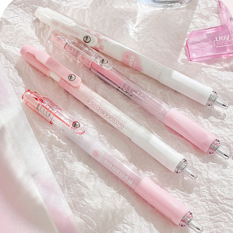 Jual Winzige 4pcs pulpen gel aesthetic 0.5mm pink pulpen lucu ...