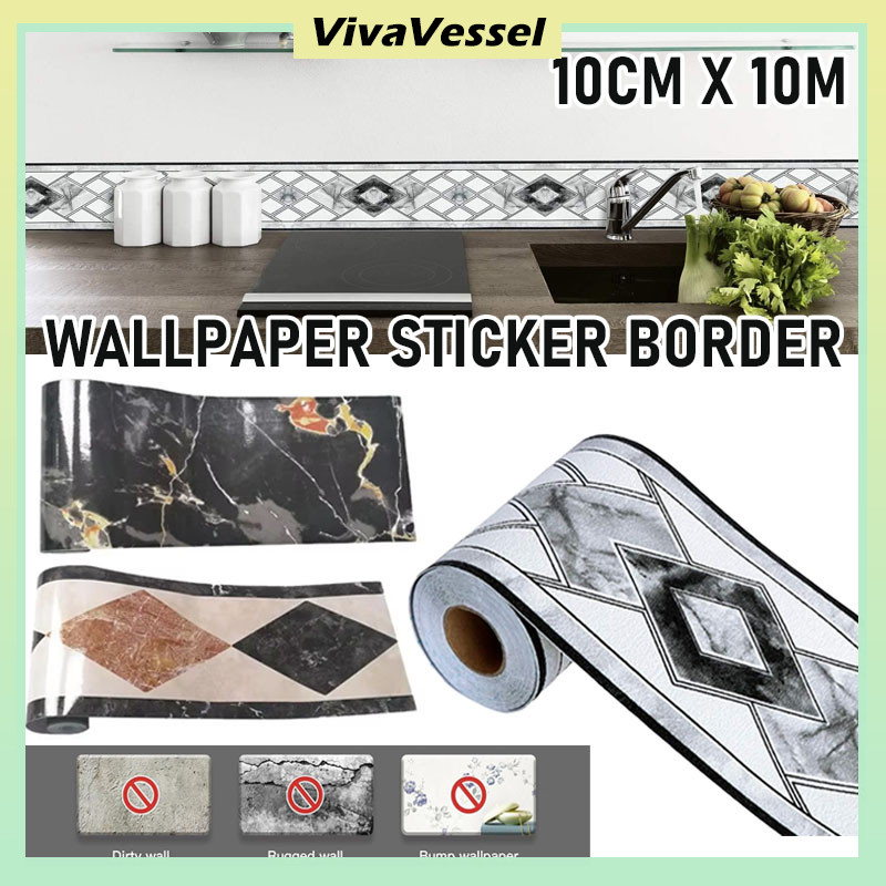 Jual List Wallpaper Dinding Stiker 10cm X 10m/Wall Border Premium ...
