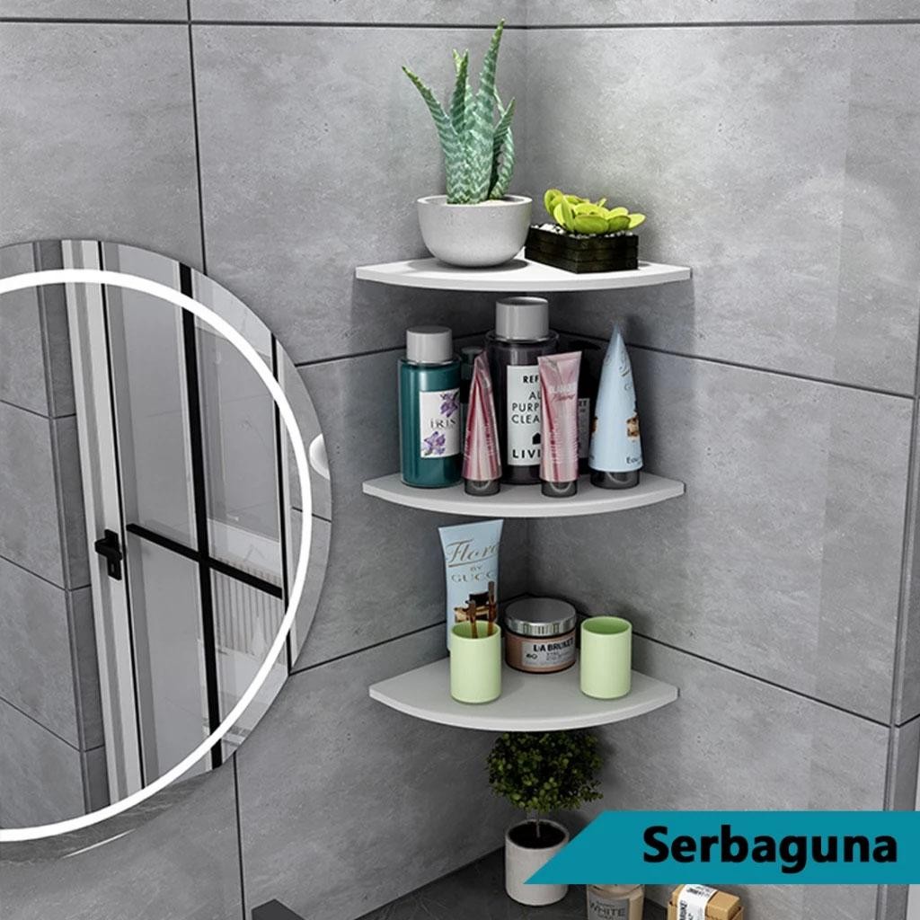 Jual Rak Sudut 3 Susun Minimalis Rak Dekorasi Dinding Pojok Toilet Rak ...
