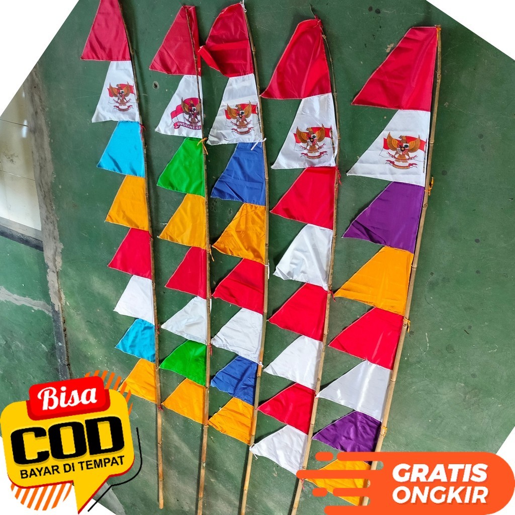 Jual Bendera Umbul Umbul Warna Warni - 17 Agustusan HUT RI 80th - Merah Putih - Bendera Lomba ...