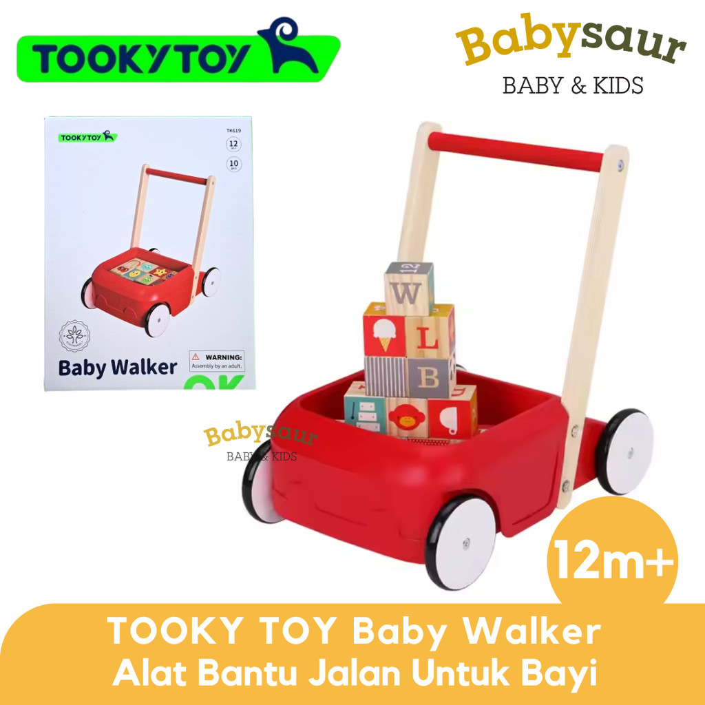Jual TOOKY TOY Baby Walker Wooden Toys Mainan Edukasi Alat Bantu Jalan ...