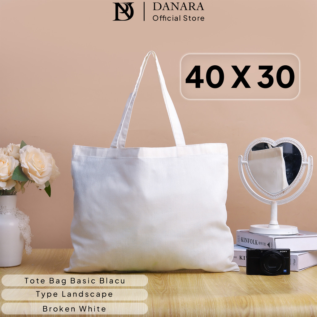 Jual DANARA Tote Bag Basic Blacu Polos Type Landscape 40X30 - Broken ...