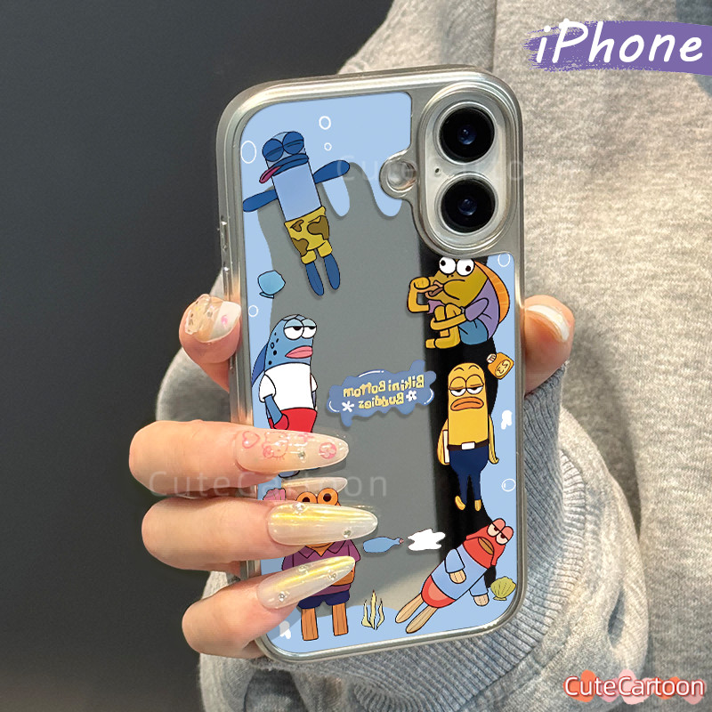 Jual Anime Cartoon Bling Bling Cermin Hologram Case hp iPhone 16 13 15 ...