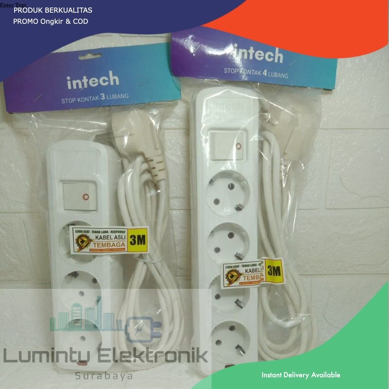 Jual Stop kontak Intech + kabel 3 meter | Shopee Indonesia