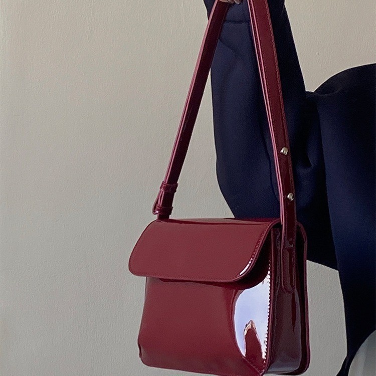 Jual Tas Wanita Vintage Merah Kulit Bercahaya Tas Tangan Tas Bahu Tas ...