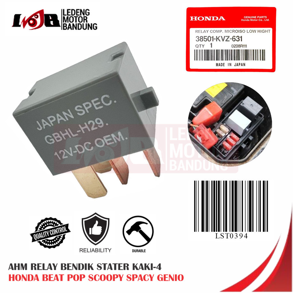 Jual AHM Relay Stater Kaki 4 Microiso Low High Honda Beat PoP Scoopy ...