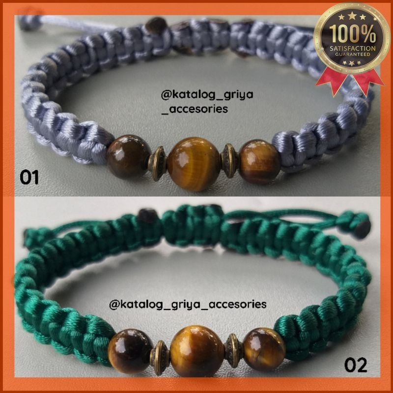 Jual 909758 ~ Gelang Tali / Gelang Batu Alam Tiger Eye Biduri Sepah ...