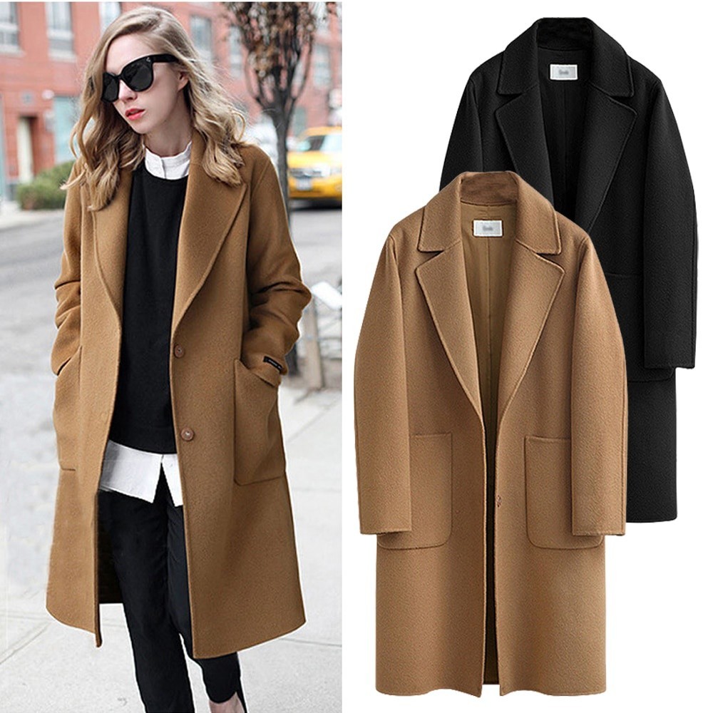 Jual long coat wanita korea musim dingin blazer long coat wanita coat ...