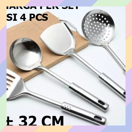 Jual AD85 Spatula Set 4 in 1 STAINLESS STEEL Sodet Sutil Alat Masak Set ...