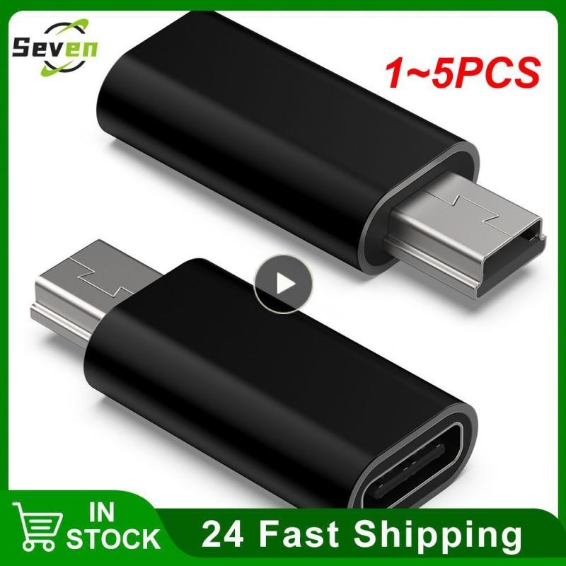Jual 1~5PCS Mini USB to Type C Adapter 5 Pin Male Mini USB to Female ...