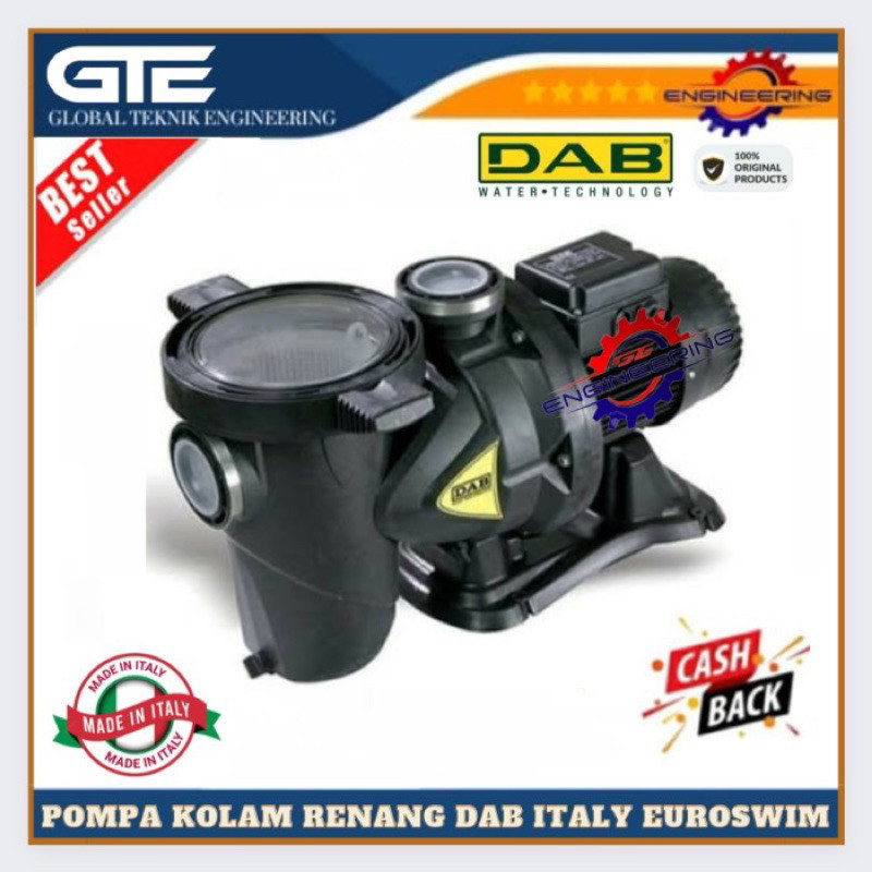 Jual POMPA KOLAM RENANG DAB ITALY EUROSWIM 100 1HP ORIGINAL MADE IN ...