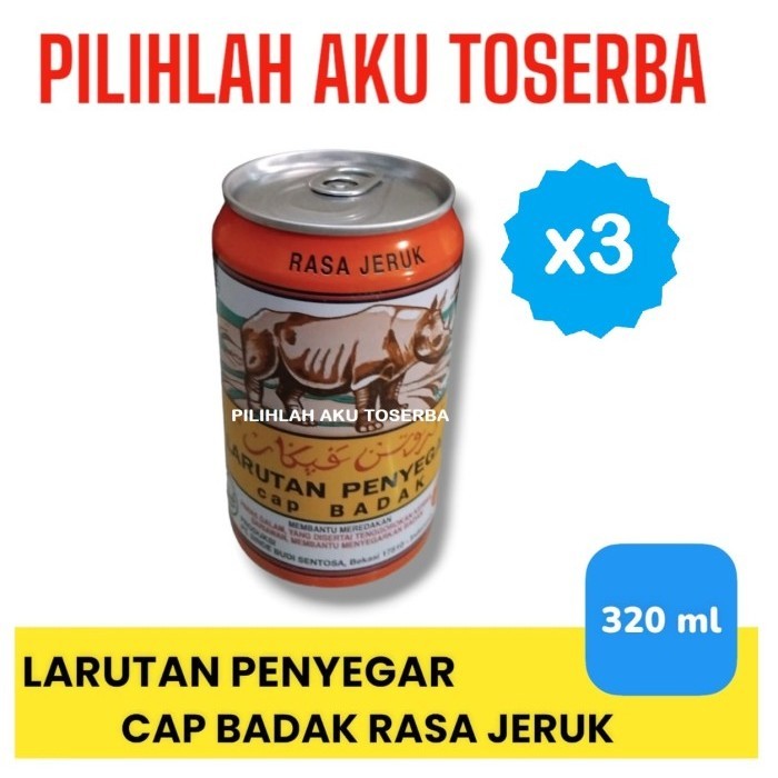 Jual Larutan Penyegar CAP BADAK Rasa JERUK KALENG 320 ml - ( HARGA 3 Kaleng ) | Shopee Indonesia