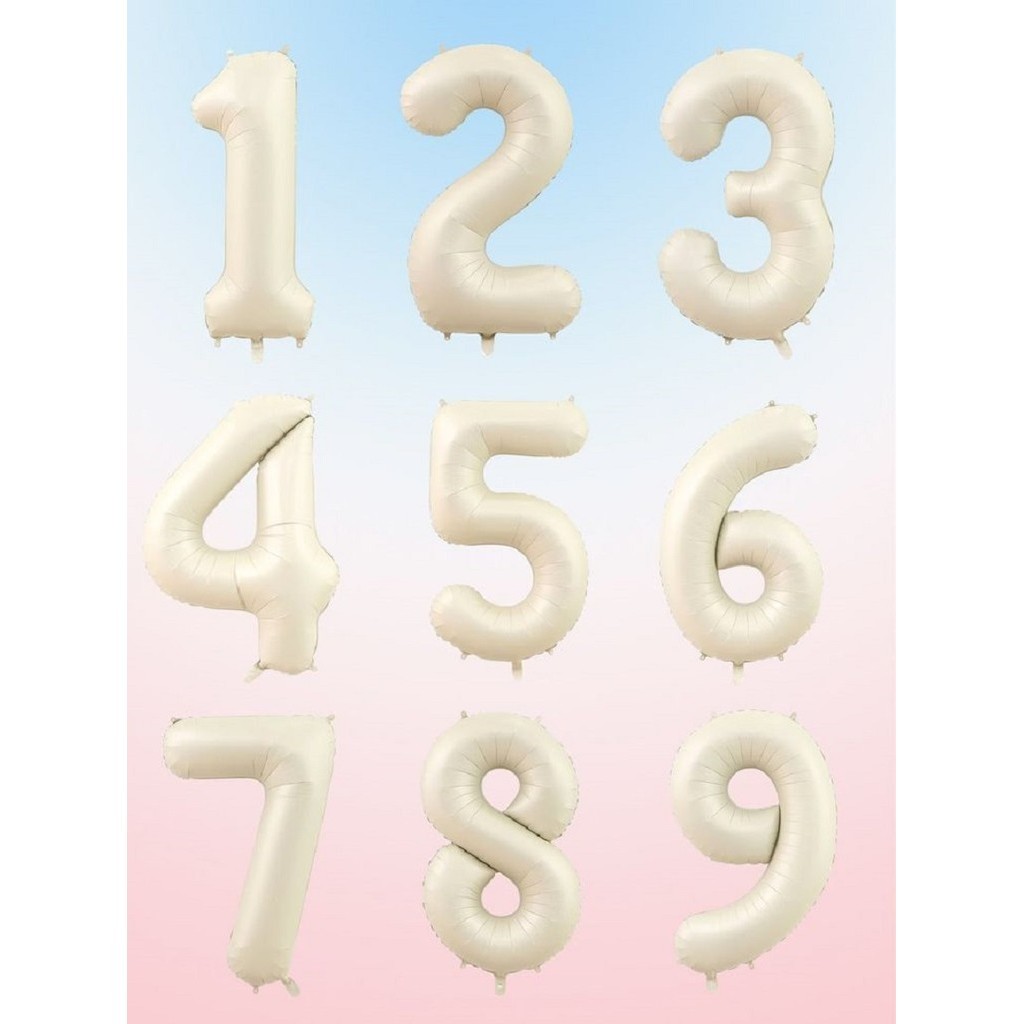 Jual (16 INCH) (40CM) BALON FOIL ANGKA WARNA PASTEL / BALON ANGKA ...