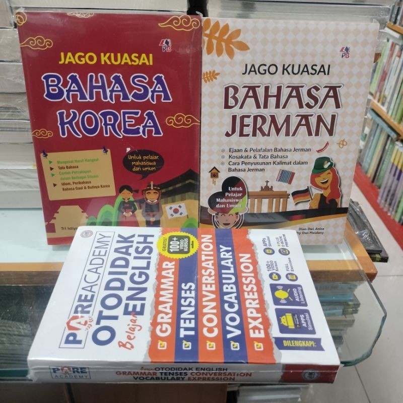Jual Paket 3 buku jago kuasai bahasa Korea, jago kuasai bahasa jerman, dan otodidak belajar ...