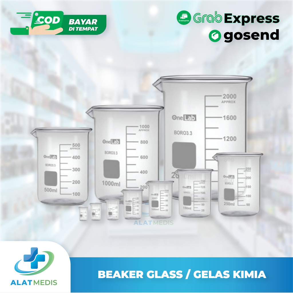 Jual Gelas Takar Kaca / Gelas Ukur Beaker Lab Glass Measuring 100 ml ...